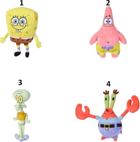 Simba Λούτρινο Spongebob 20cm-4 Σχέδια (109491002) | Moustakastoys.gr