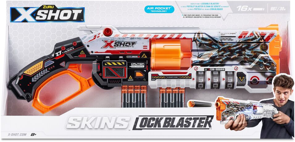 Zuru X-Shot Skins Lock Blaster 16 Darts (36606) | Moustakastoys.gr
