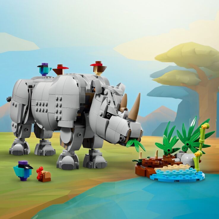 LEGO Creator 3in1 Wild Animals: Majestic Rhino With Birds (31171 ...