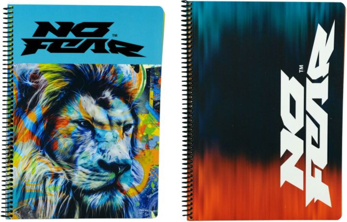 No Fear Fluo Lion-Gradient Blue Τετράδιο A4 Σπιράλ 2 Θεμάτων-2 Σχέδια ...